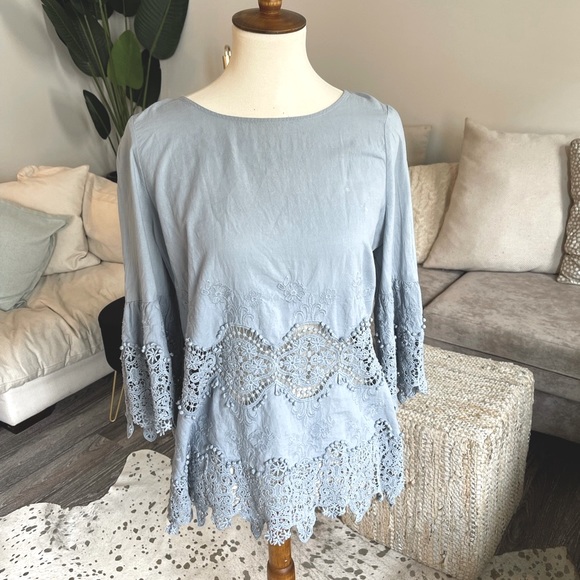 Tops | Powder Blue Top | Poshmark